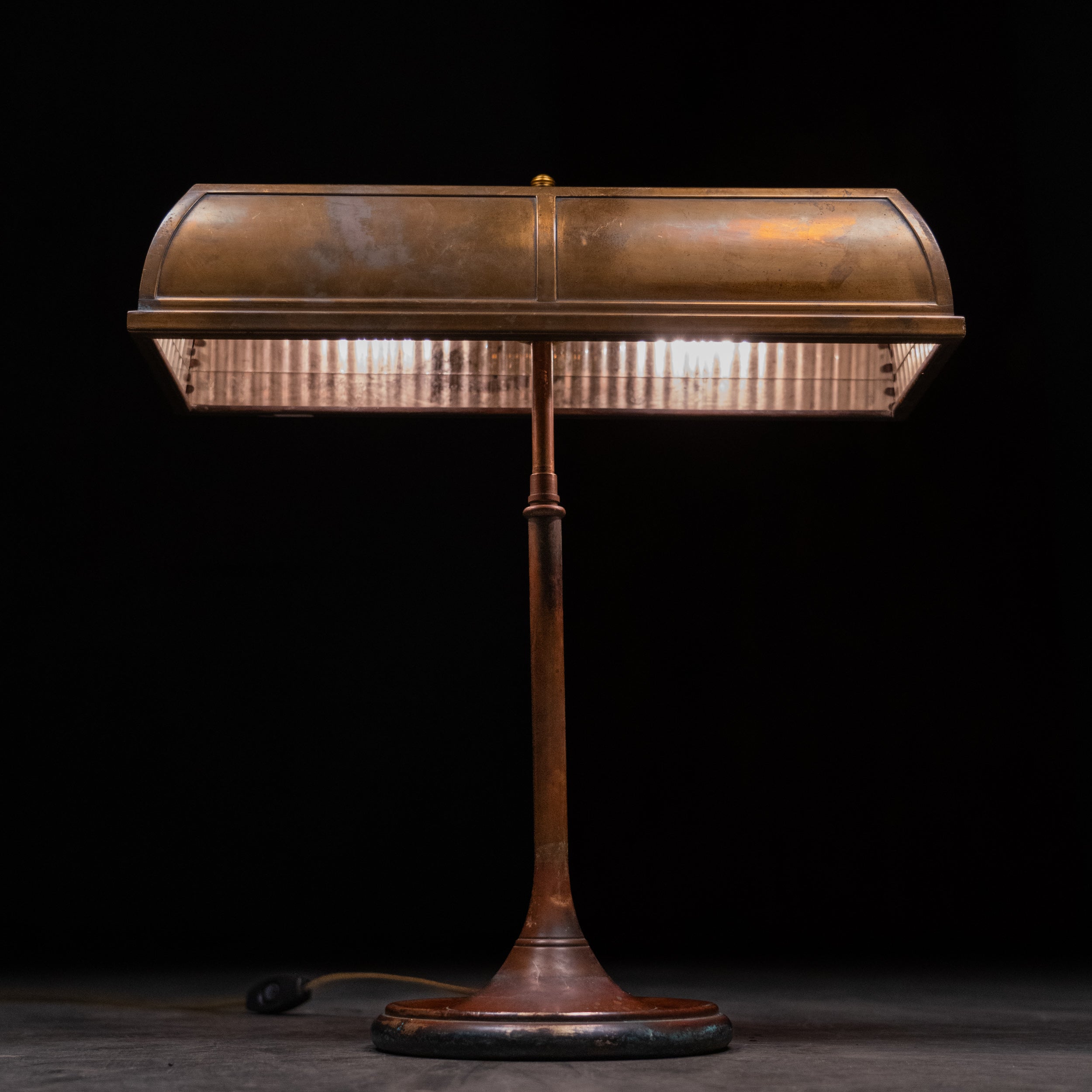 1910 IP Frink Reflective Bronze Bank Lamp
