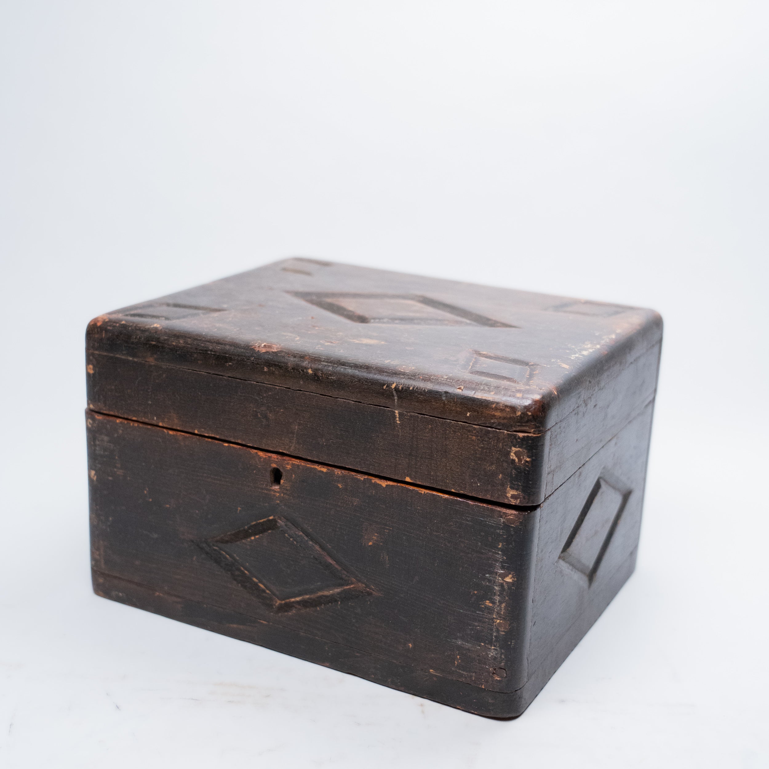 Quebec Antique Hand Carved Wood Document Box