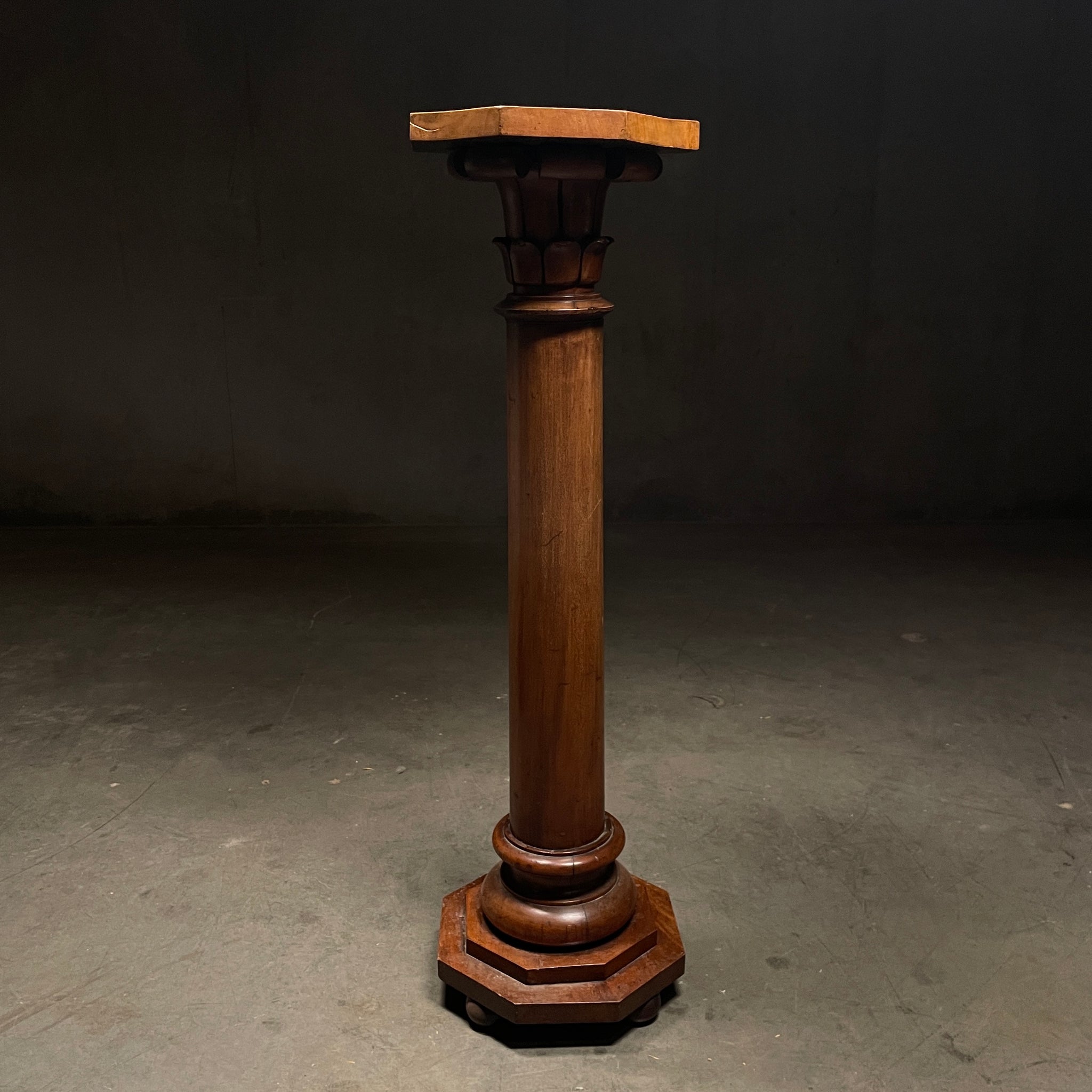 Circa 1900 English Oak Display Plant Stand Plinth