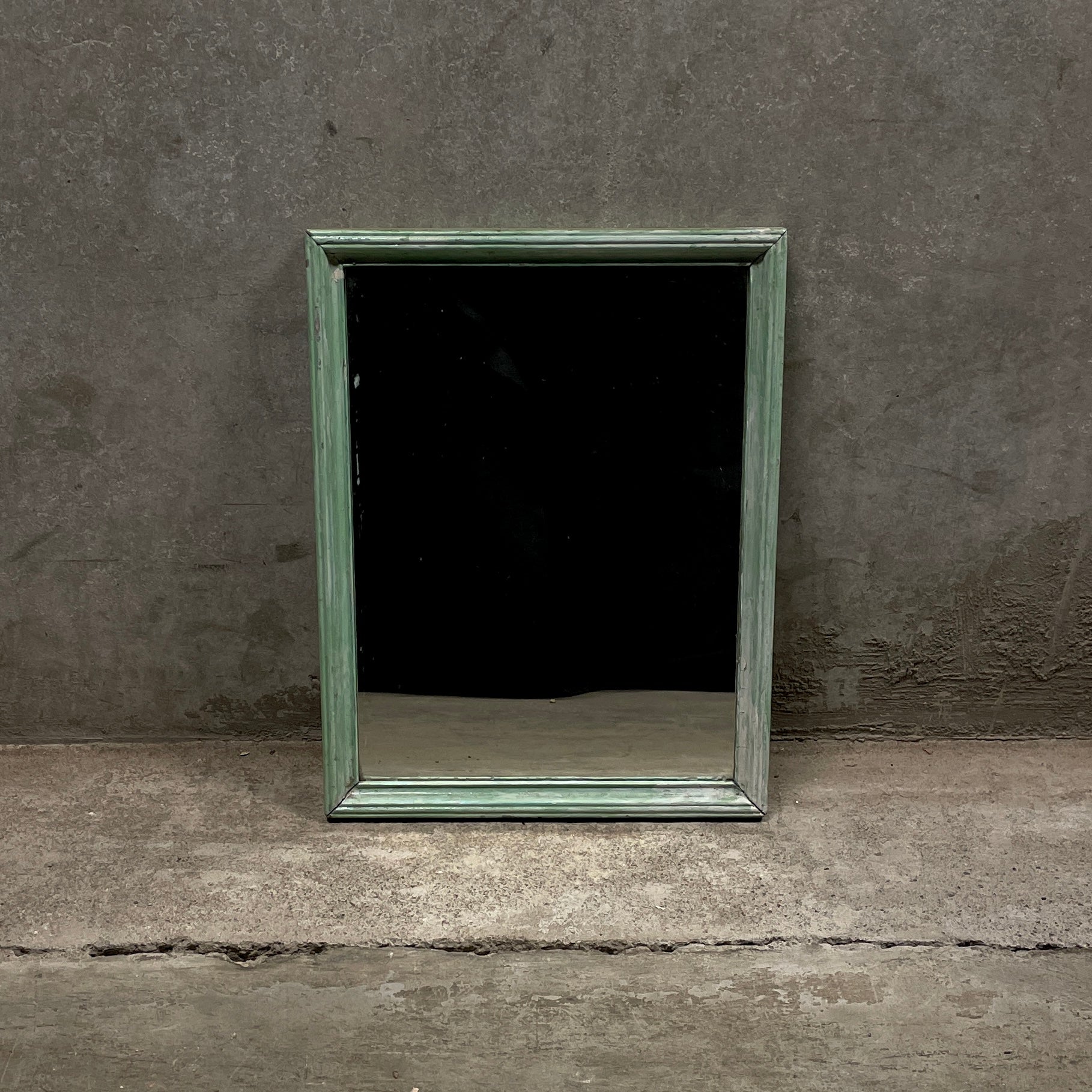 Small Wooden Mirror with Original Paint