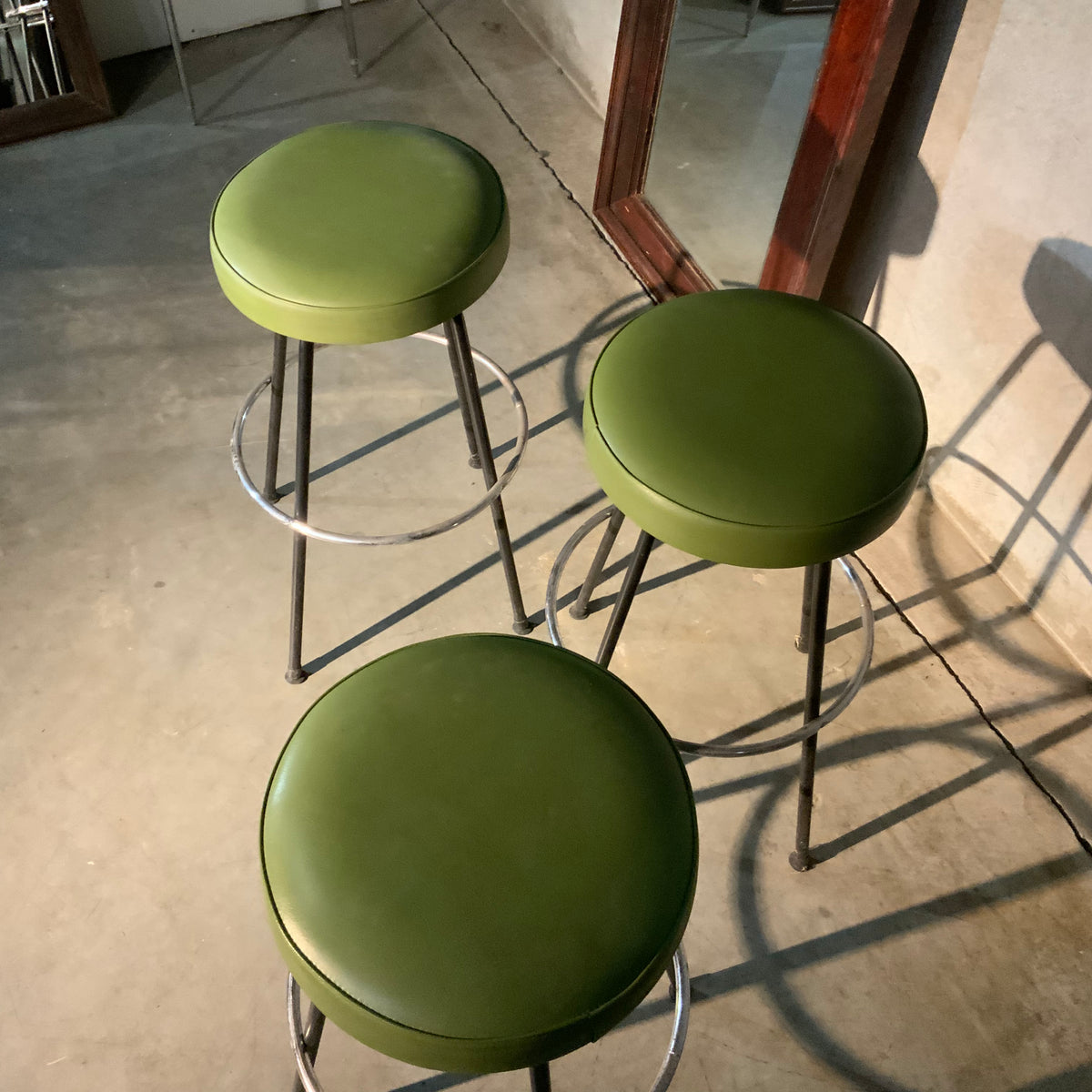 Set of three MCM 1950 counter swiveling stools – Scott Landon Antiques ...
