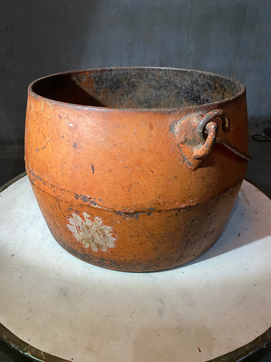 1920 CAST IRON PAINTED cauldron / planter – Scott Landon Antiques and ...