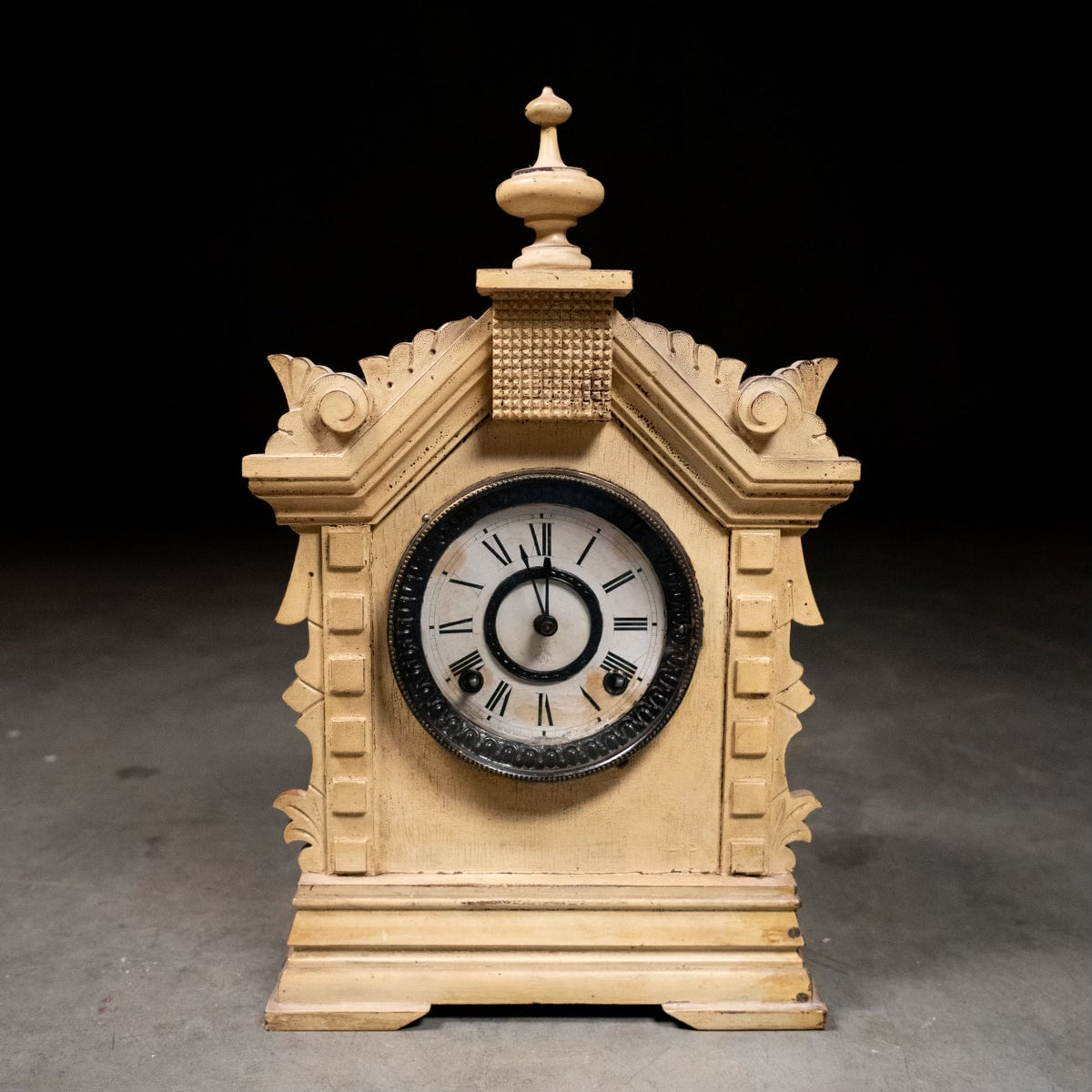 1900 ANSONIA wood mantle clock. – Scott Landon Antiques and Interiors
