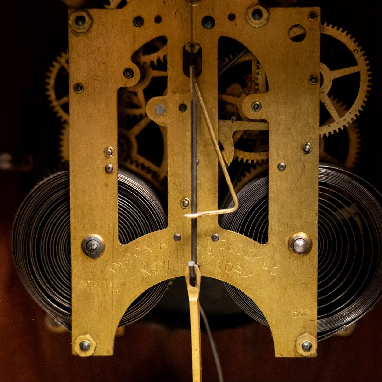 1900 ANSONIA wood mantle clock. – Scott Landon Antiques and Interiors