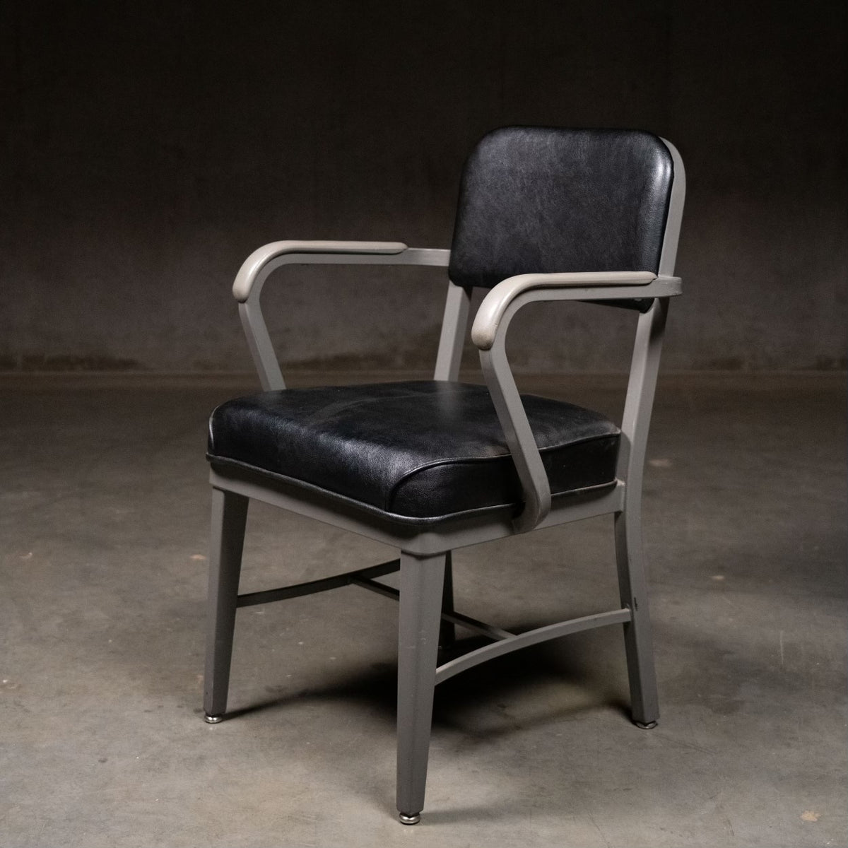Set of 4 leather metal industrial style chairs – Scott Landon Antiques ...
