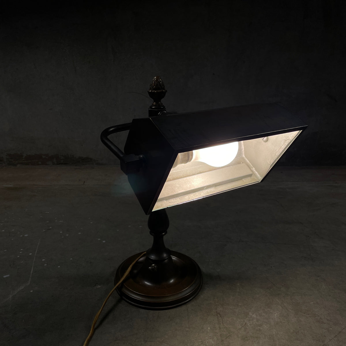 1930 solid brass bankers light – Scott Landon Antiques and Interiors