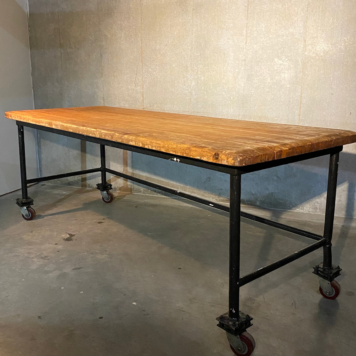 1930 Bakers MAPLE TOP Industrial Prep Table Kitchen Island – Scott ...