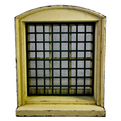 1870 Wooden Window Frame with Forged Steel Guard