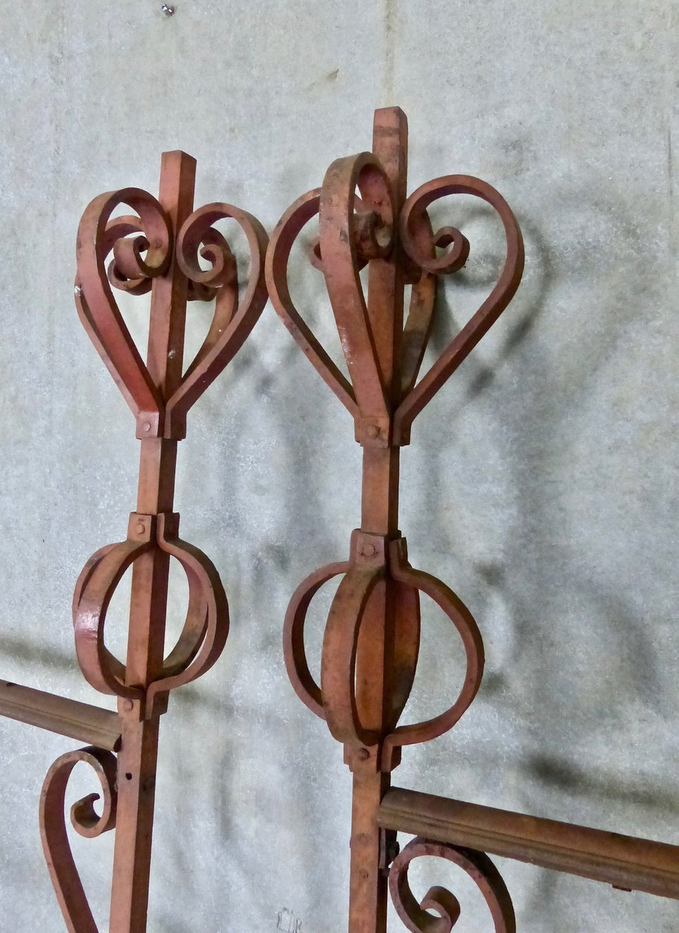 C 1900 Wrought Iron French Driveway Gates with Decorative Finials
