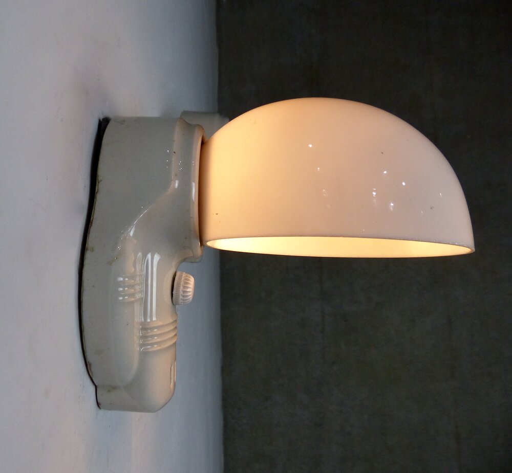 Circa 1940 Porcelain and Milk Glass Wall Sconces – Scott Landon ...